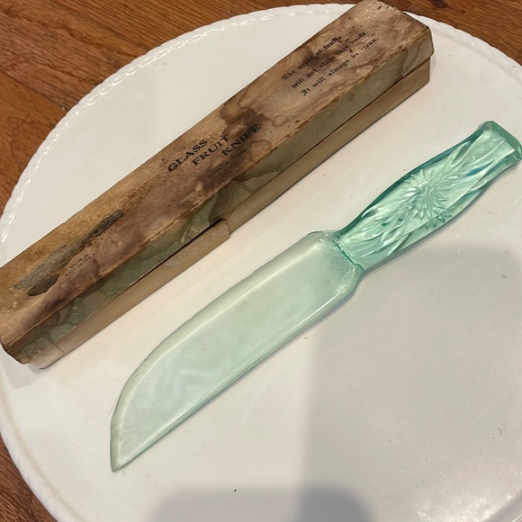dur-x | Dining | Vintage Durx Light Green Glass Fruit Knife Vaseline ...
